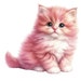 Cute Pink Kitten Clipart Adorable Pink Kitten Clipart Bundle High ...