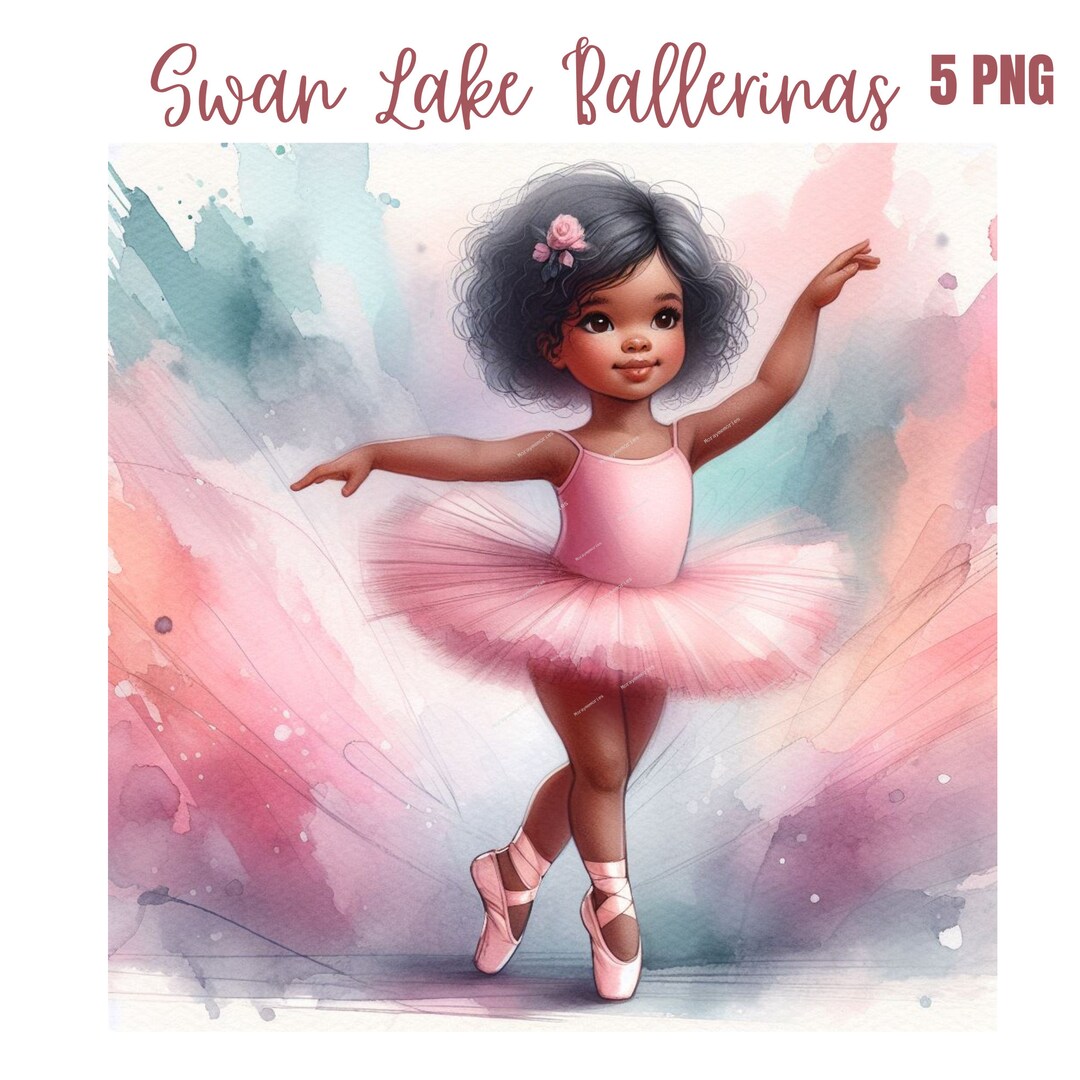 Watercolor Ballerina Clipart, Little Ballerina, Swan Lake Clipart, Pink ...