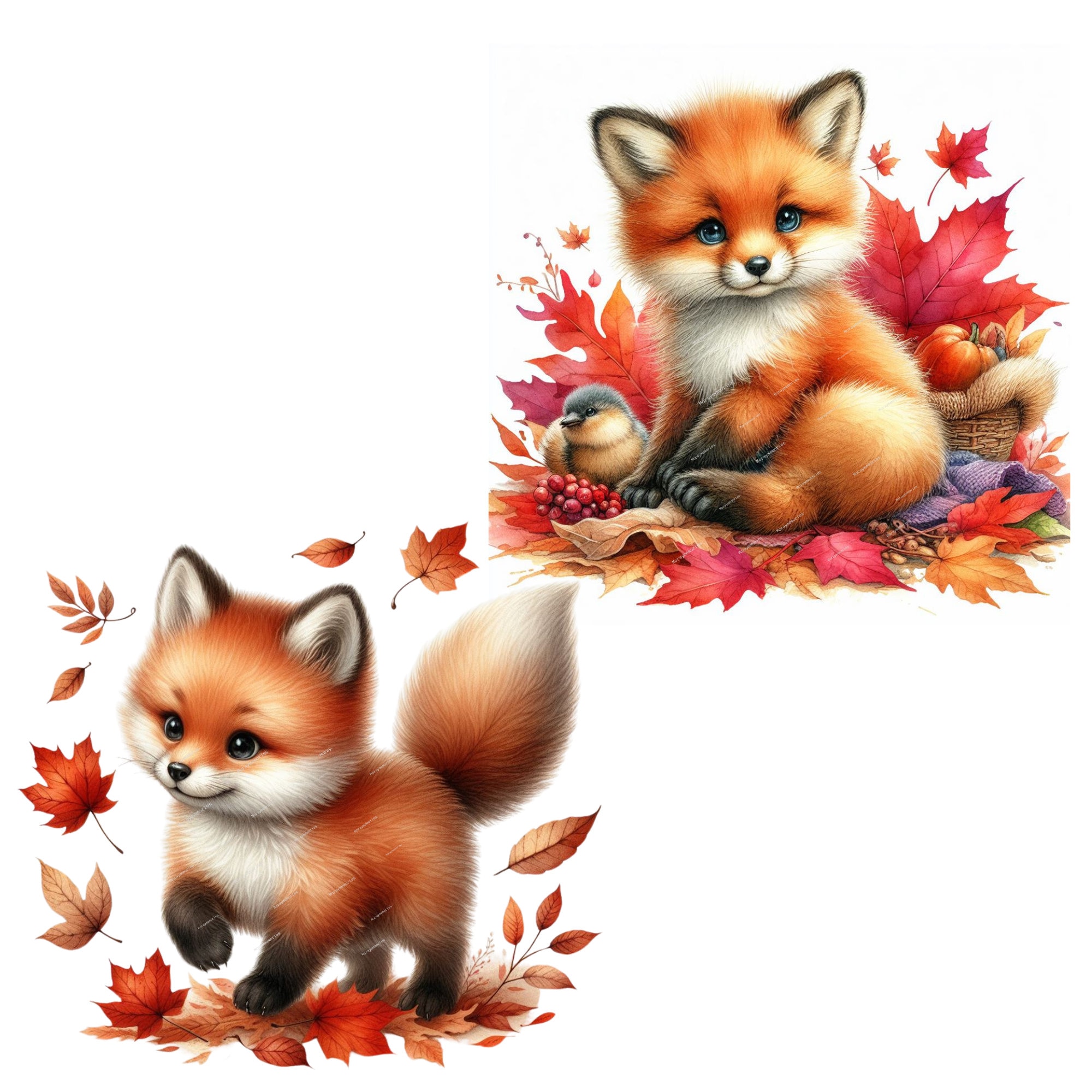 12 PNG, Fox Png, Fox Clipart, Baby Fox Clipart, Watercolor Fox Clipart ...