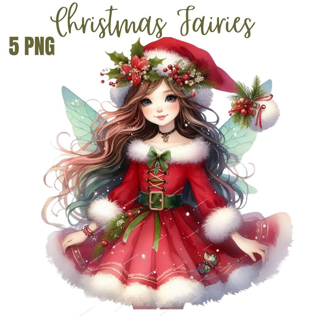 Christmas Fairy Clipart Bundle, Winter Fairy Png, Fairy Illustration ...