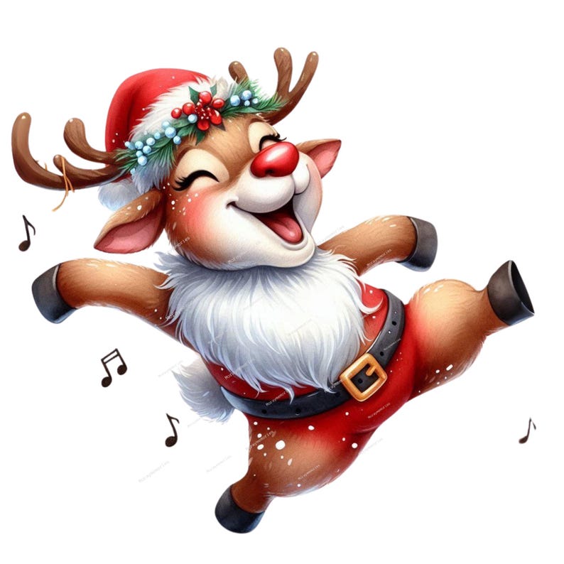 Funny Christmas Reindeer Clipart, Dancing Reindeer, High Quality Pngs ...