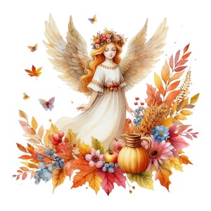 Autumn Angel Clipart, Halo Clipart, Heaven Clipart, Pastel Angel PNG ...