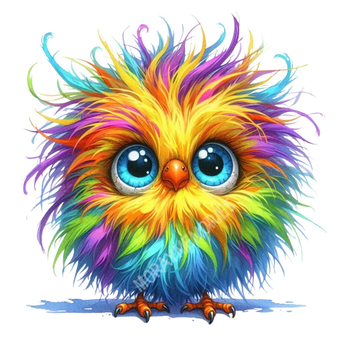 10 Rainbow Owl PNG Clipart | Funny Colorful Owl With Crazy Hair ...