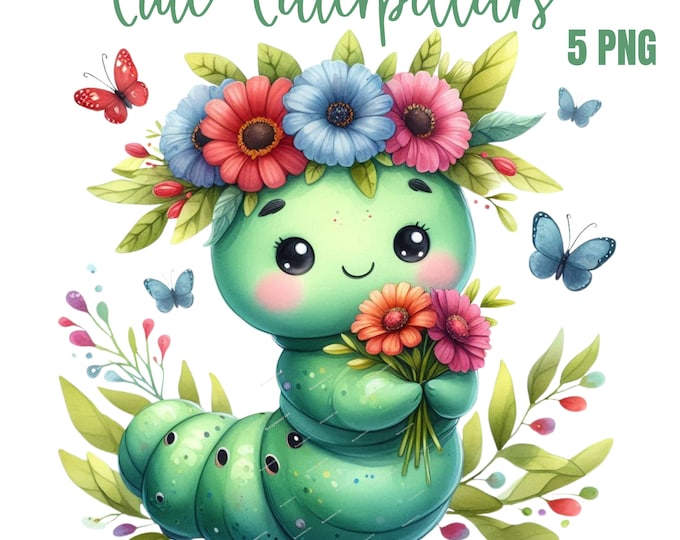 Cute Bug Clipart - Hungry Caterpillar Png Insect Teacher Clipart Kawaii ...