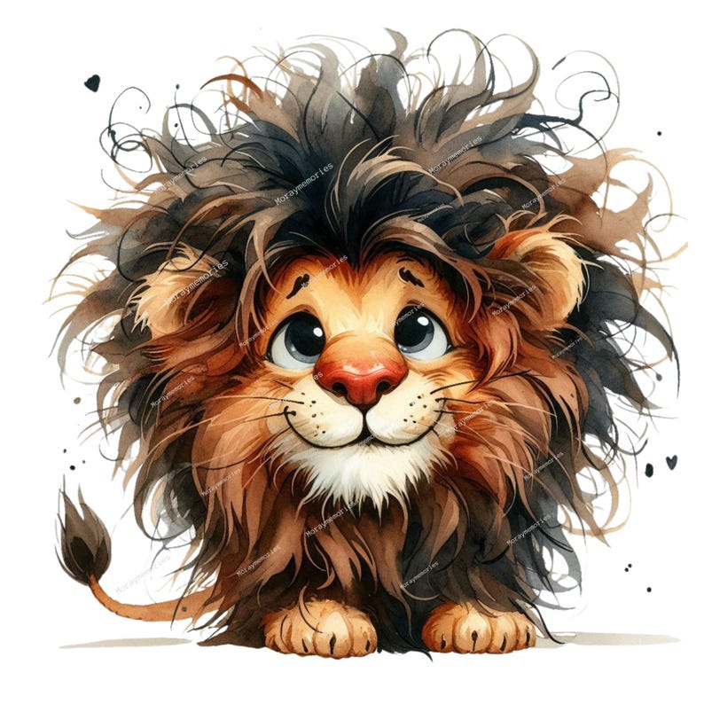 Quirky Safari Animal Clipart – Funny Watercolor Animals PNG, High ...