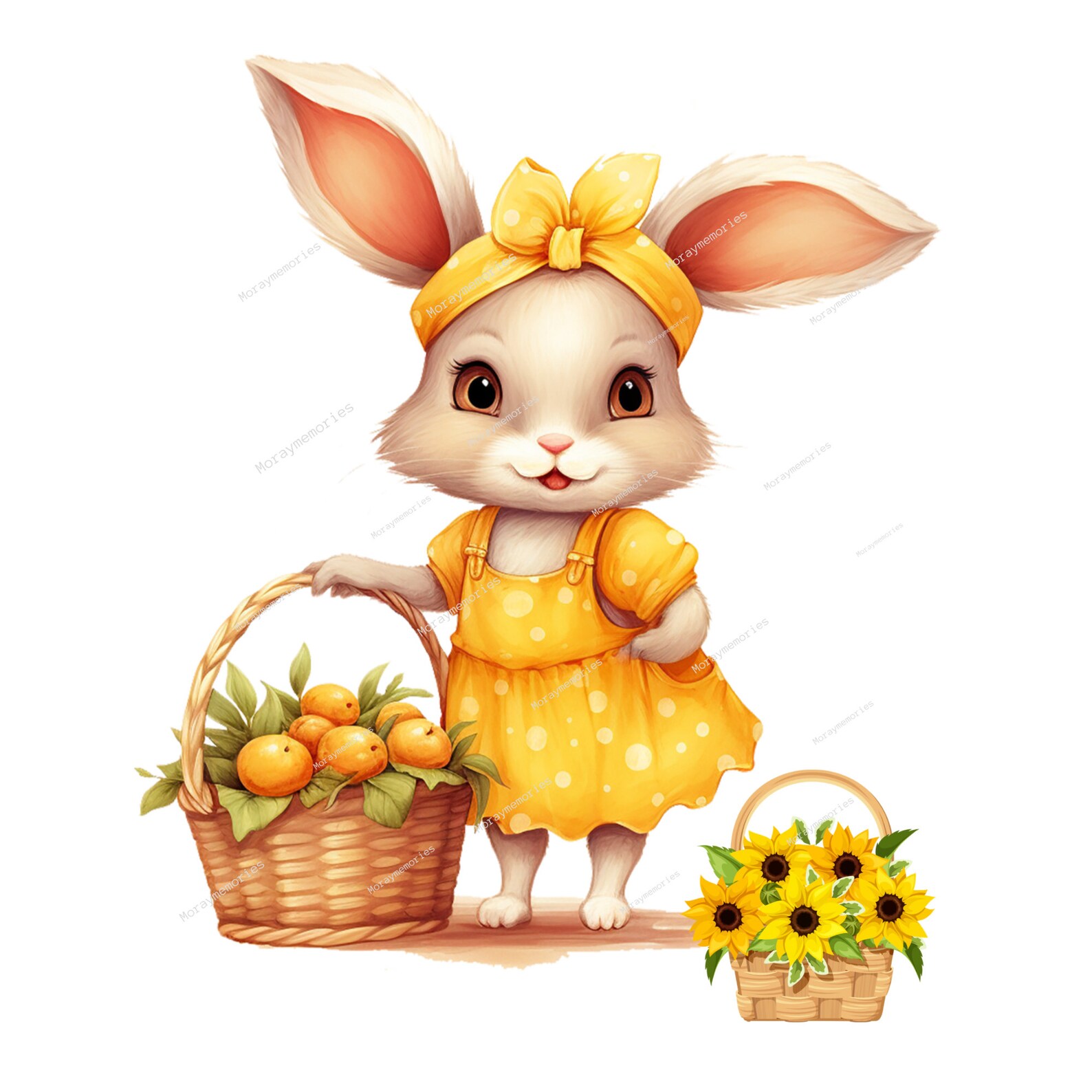 Easter Bunny PNG Clipart, Floral Easter Clipart, Cute Easter Clipart ...