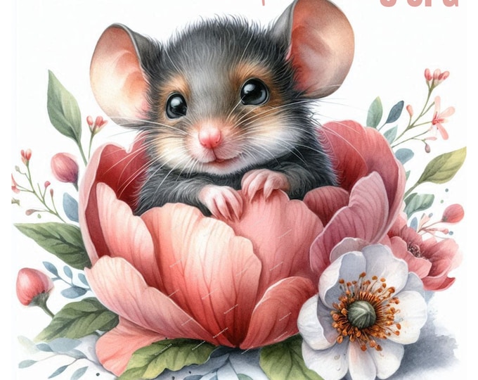 Magic Mandarin Mouse Clipart: Watercolor Mouse With Wings (PNG & JPG ...