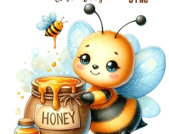 7 Honey Sweet Bees Clipart Bundle, Cute Bees Clipart Bundle, Cute Bees ...