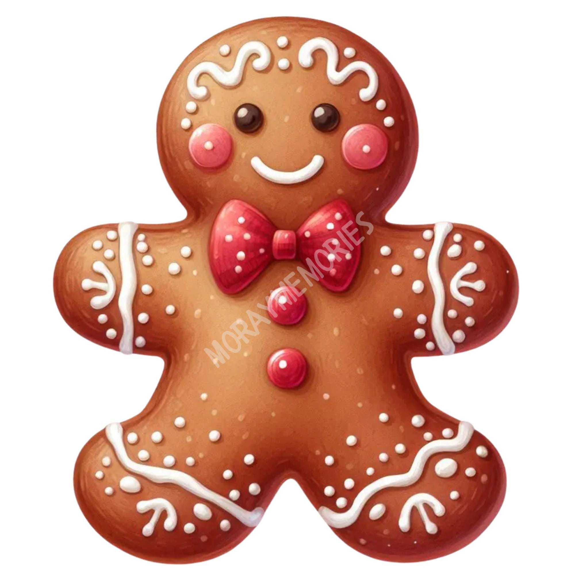 Gingerbread Man Clipart Bundle | 10 Festive Cookie PNG Files ...