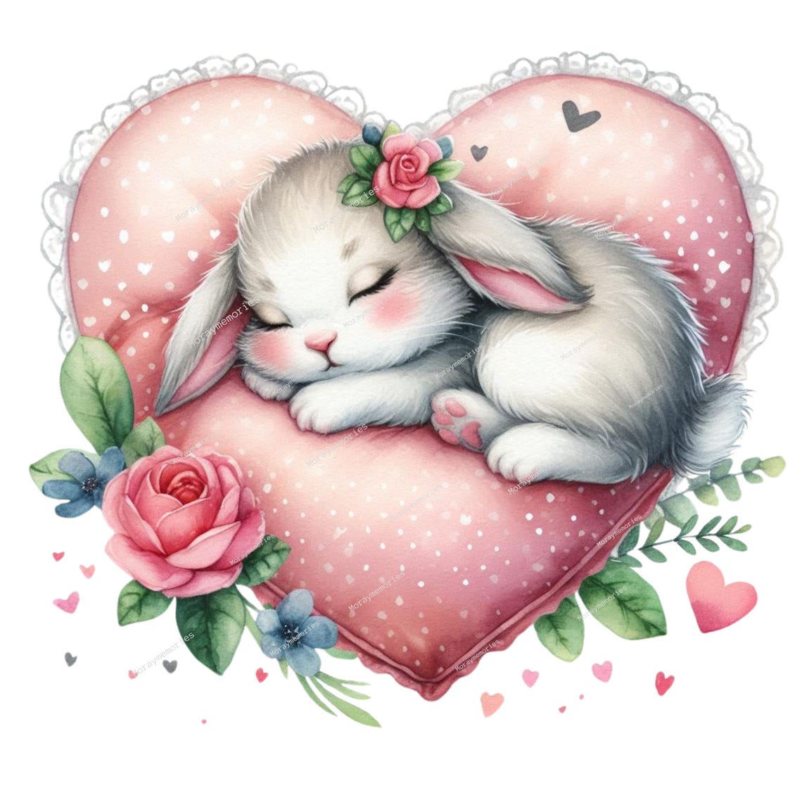 Cute Valentines Day Bunny Clipart, Rabbit Clipart, High Quality Pngs ...