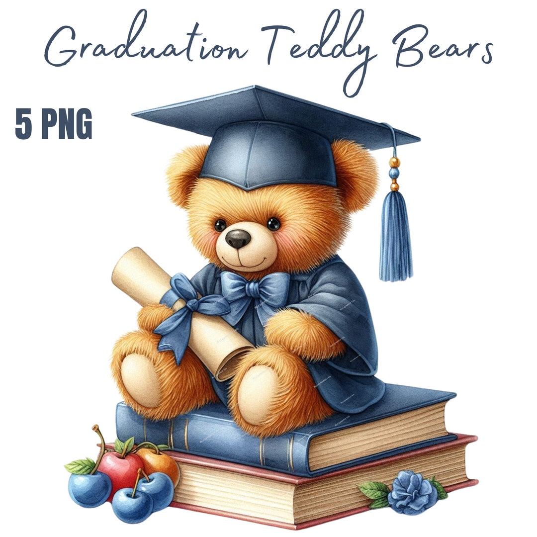 Nursery Graduation Teddy Bear Sublimation Design, PNG, Graduation Bear ...