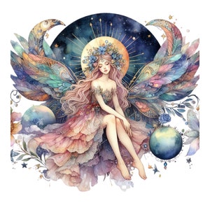 Celestial Fairy PNG Bundle, Fairy Png, Fairy Illustration Png,mixed ...