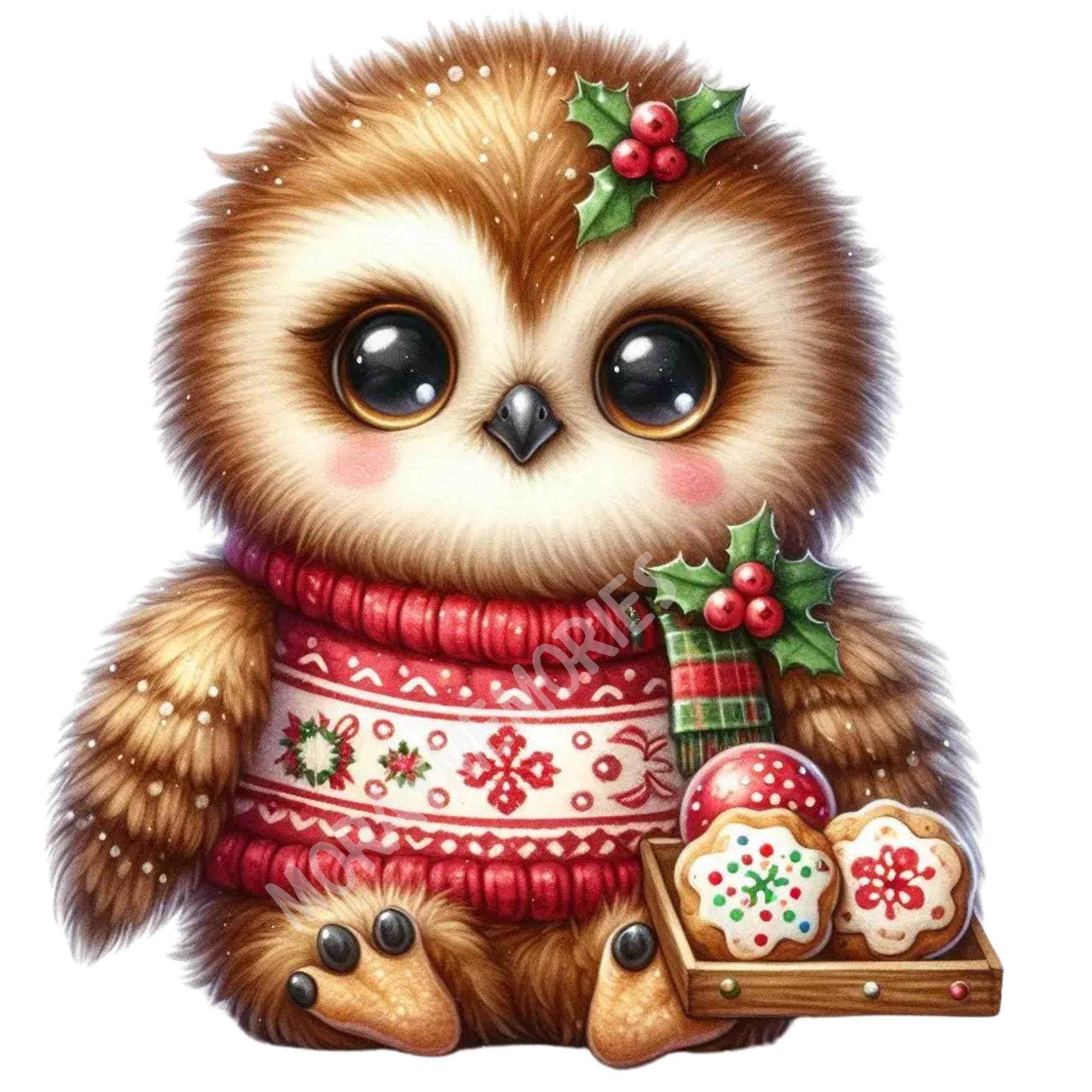 Adorable Christmas Owl Clipart Bundle – Cute Holiday Owls PNG for Cards ...