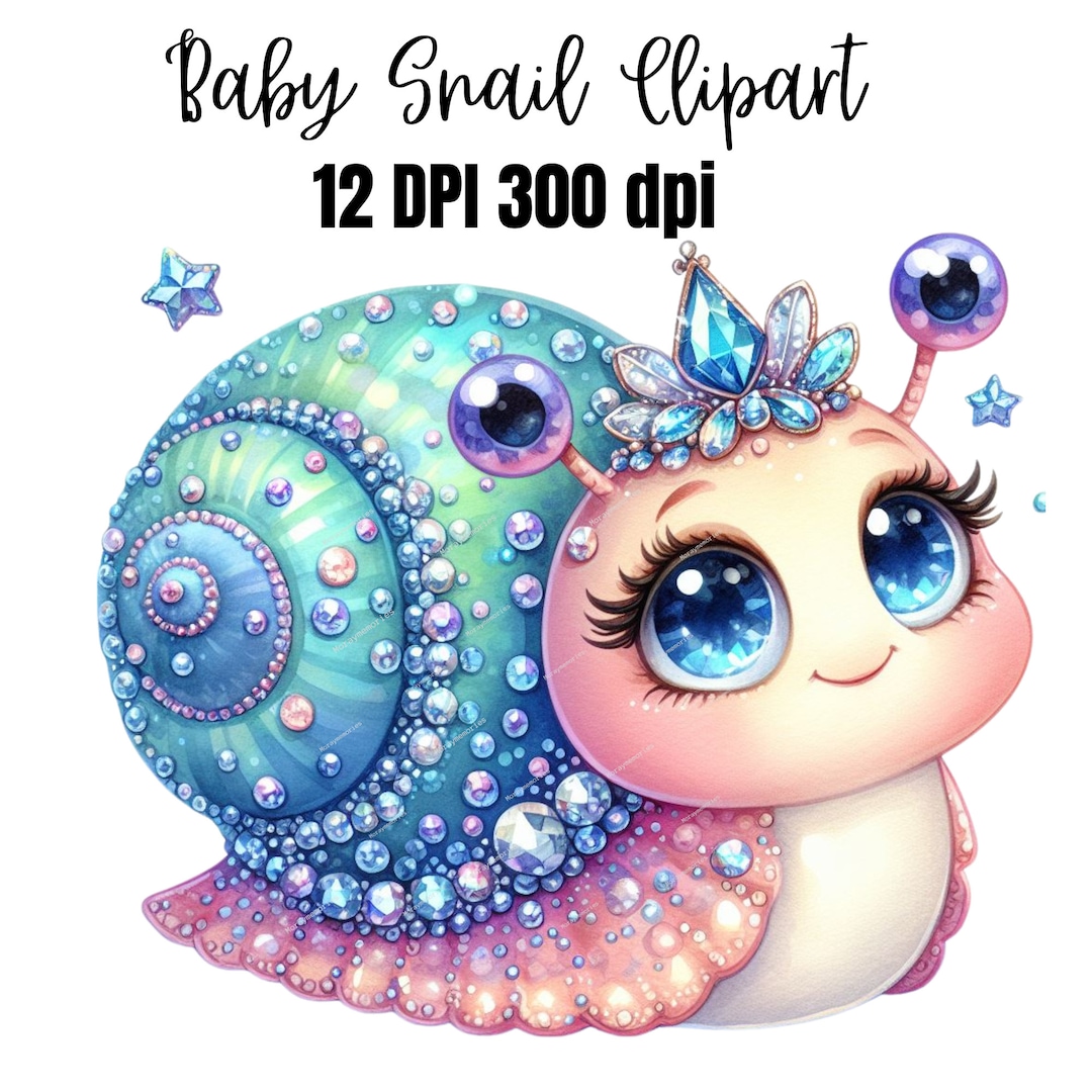 12 PNG Snail Clipart, Watercolor Baby Snail Clip Art Illustration ...