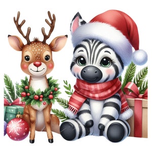Christmas Zebra Clipart, High Quality Pngs, Memory Book, Junk Journals ...