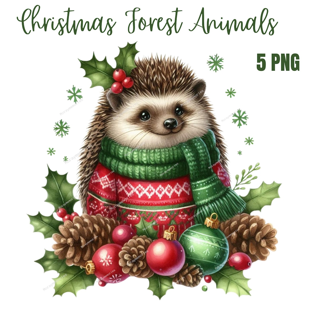 Christmas Forest Animals Clipart, High Quality Pngs, Memory Book, Junk ...