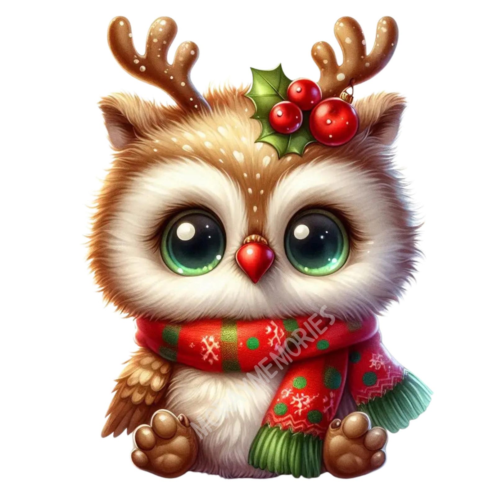 Adorable Christmas Owl Clipart Bundle – Cute Holiday Owls PNG for Cards ...