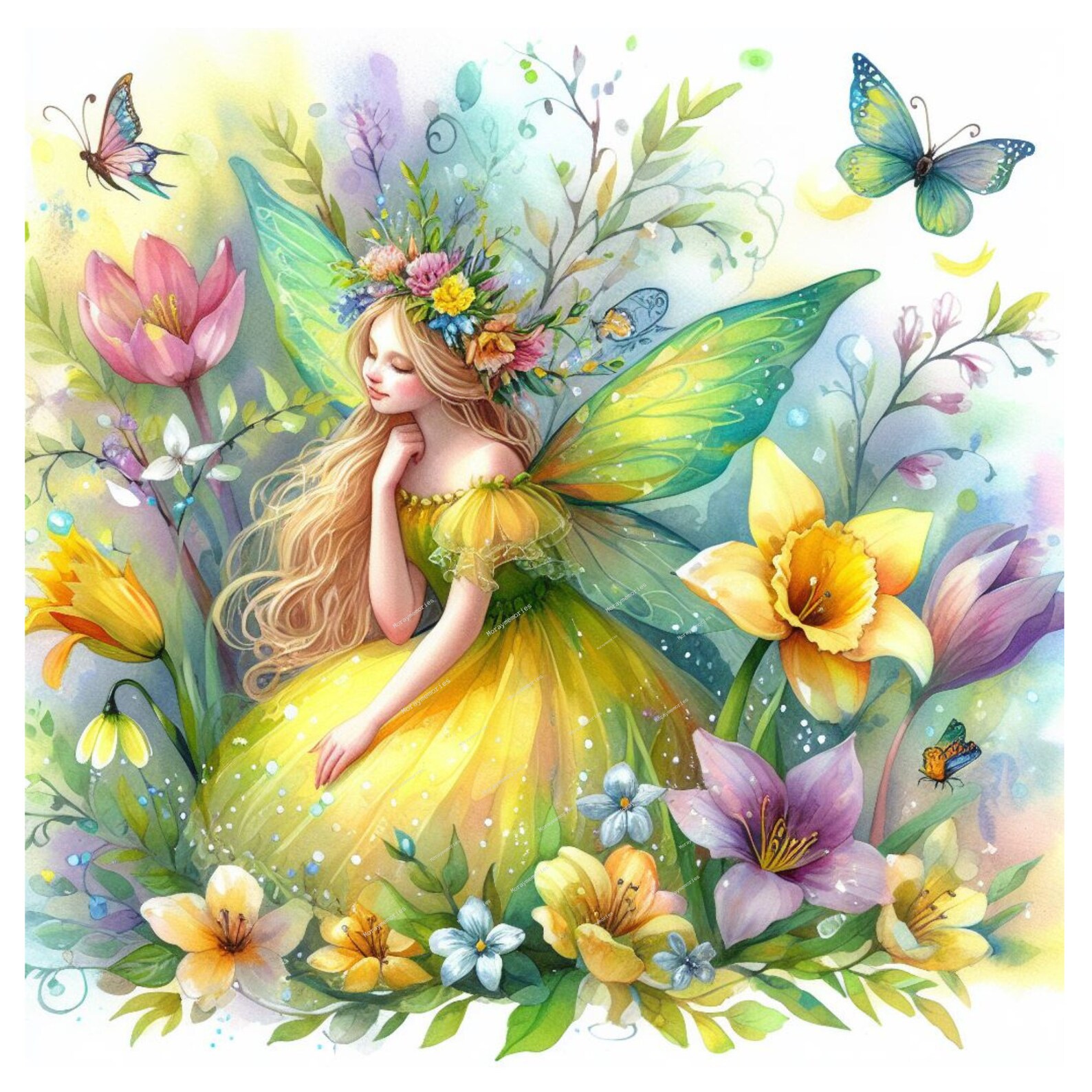 Spring Fairy Png Bundle, Fairy Png, Fairy Illustration Png,mixed Media ...