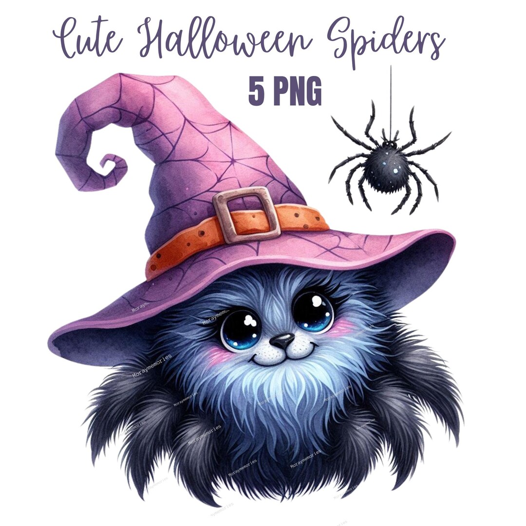 Cute Halloween Spiders PNG, Halloween Sublimation Digital Design ...