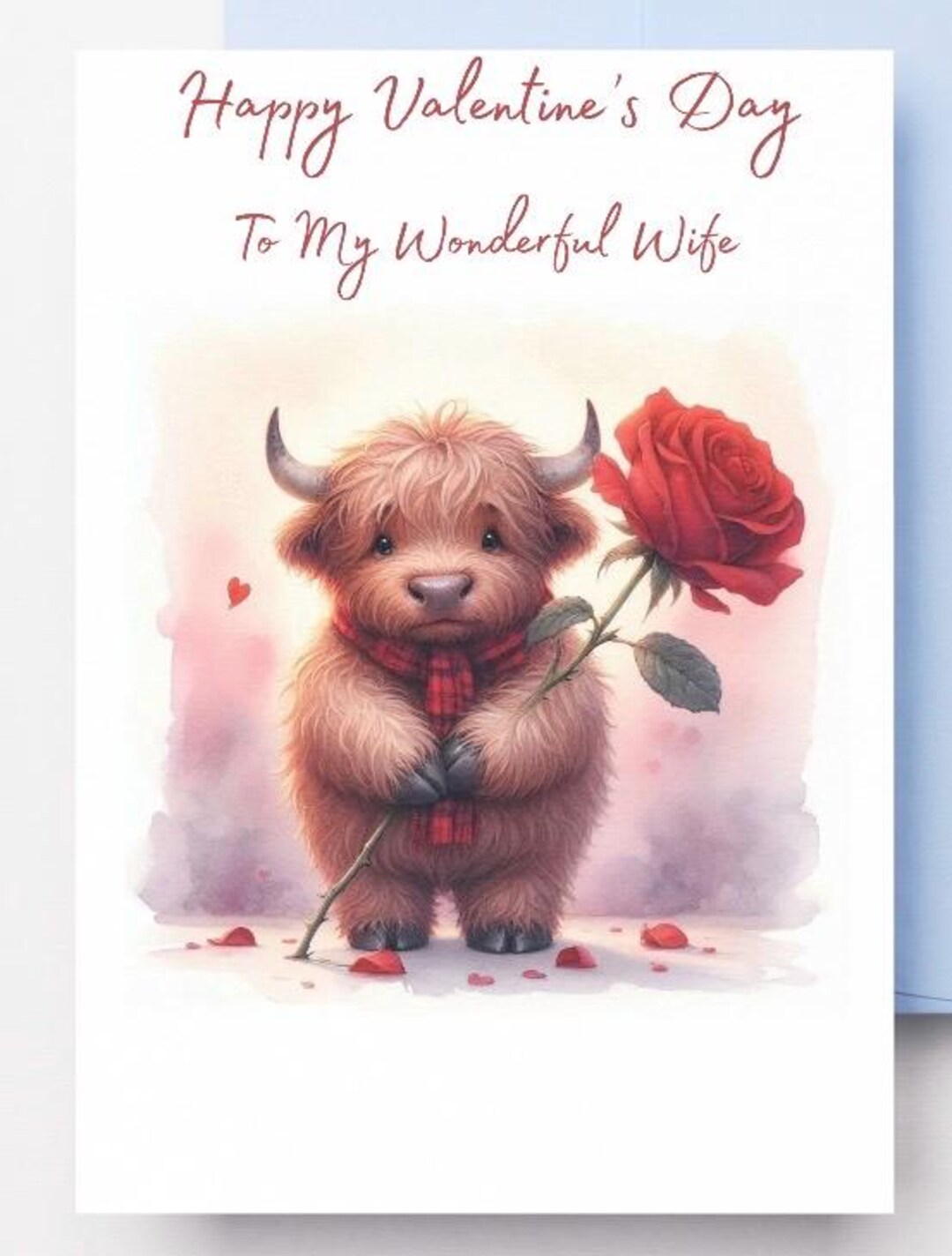 Printable Highland Cow Valentine Card for Wife – Cute Romantic Love ...