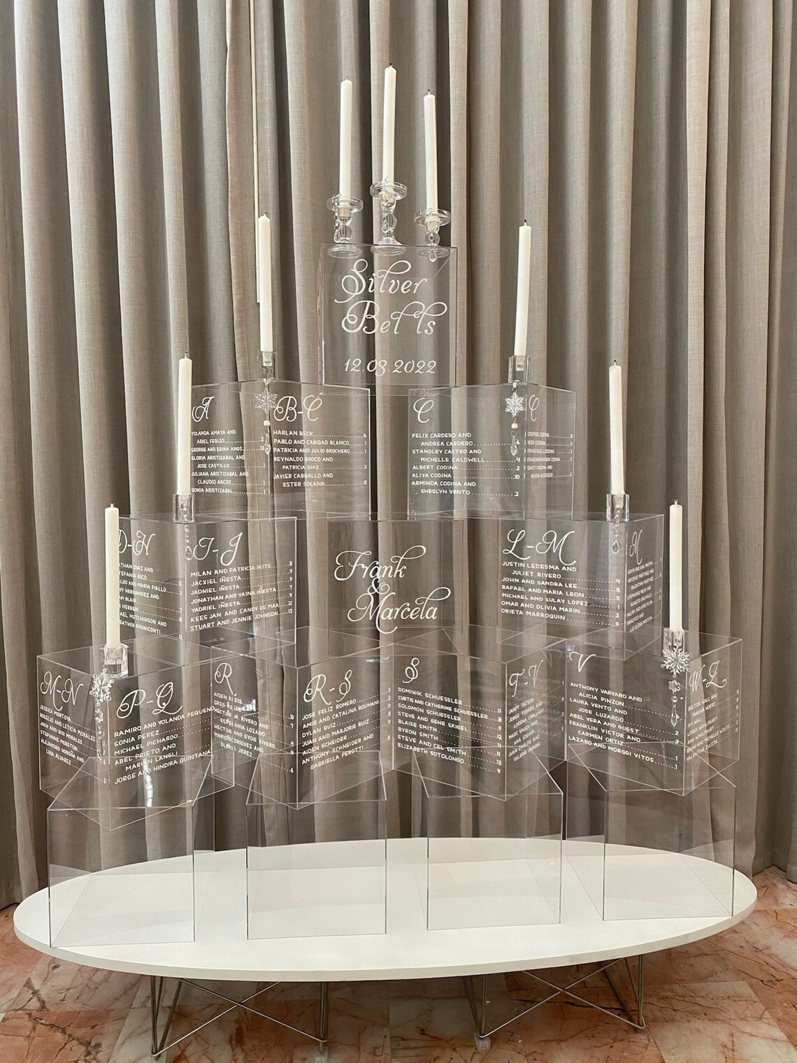 Acrylic Cube Seating Chart Display- for Delivery to South Florida Area ...