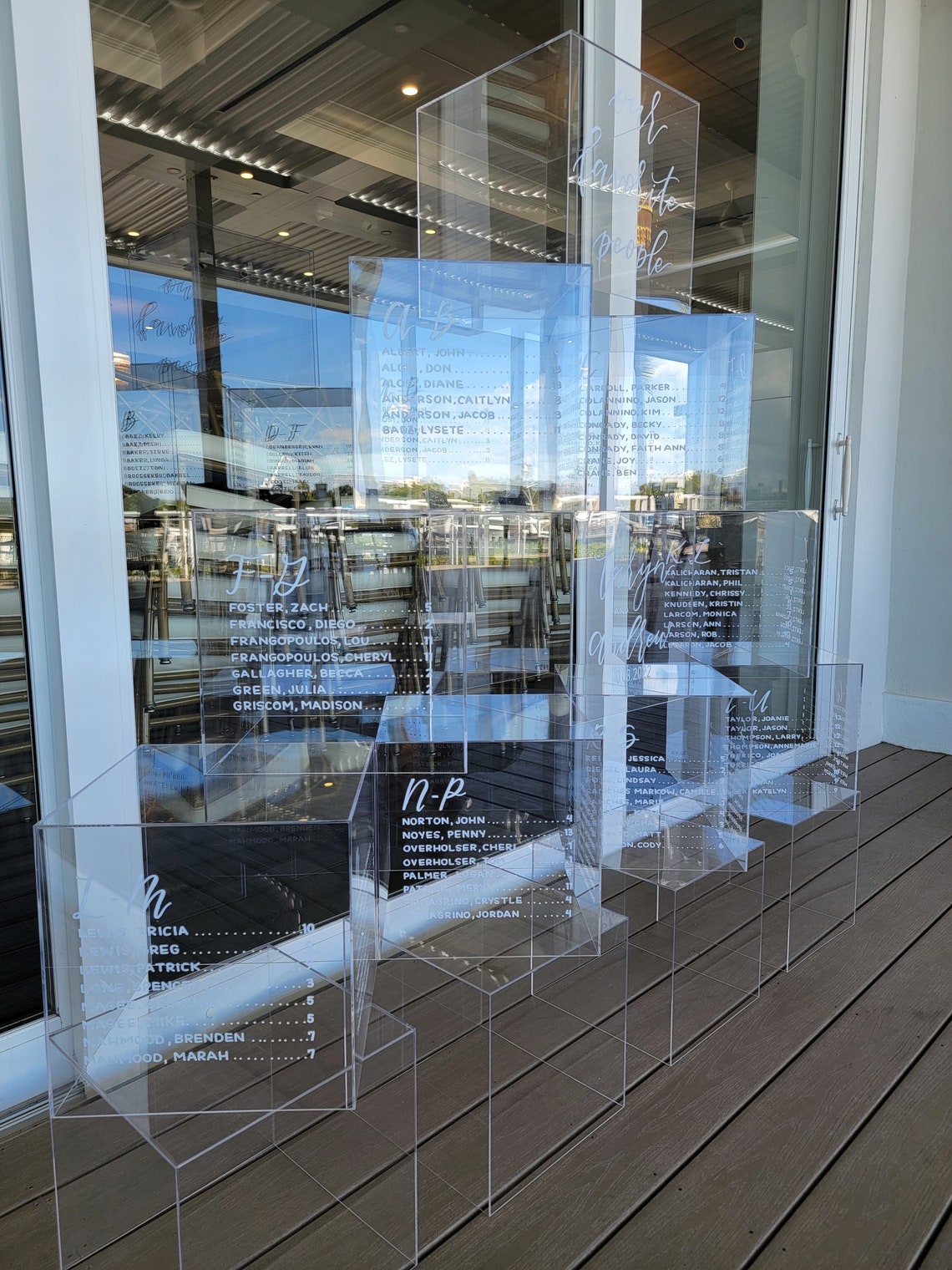Acrylic Cube Seating Chart Display- for Delivery to South Florida Area ...