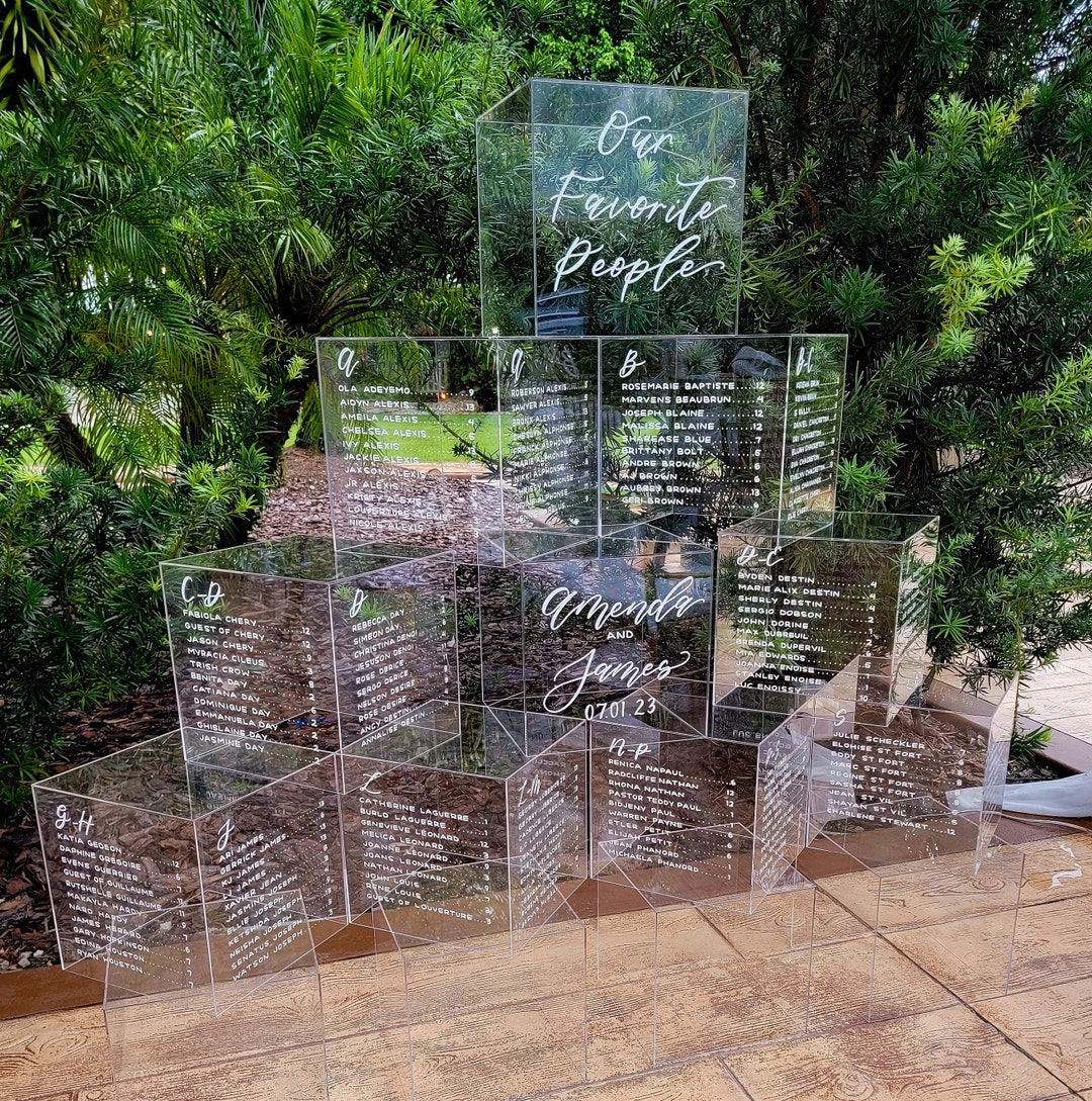Acrylic Cube Seating Chart Display- for Delivery to South Florida Area ...