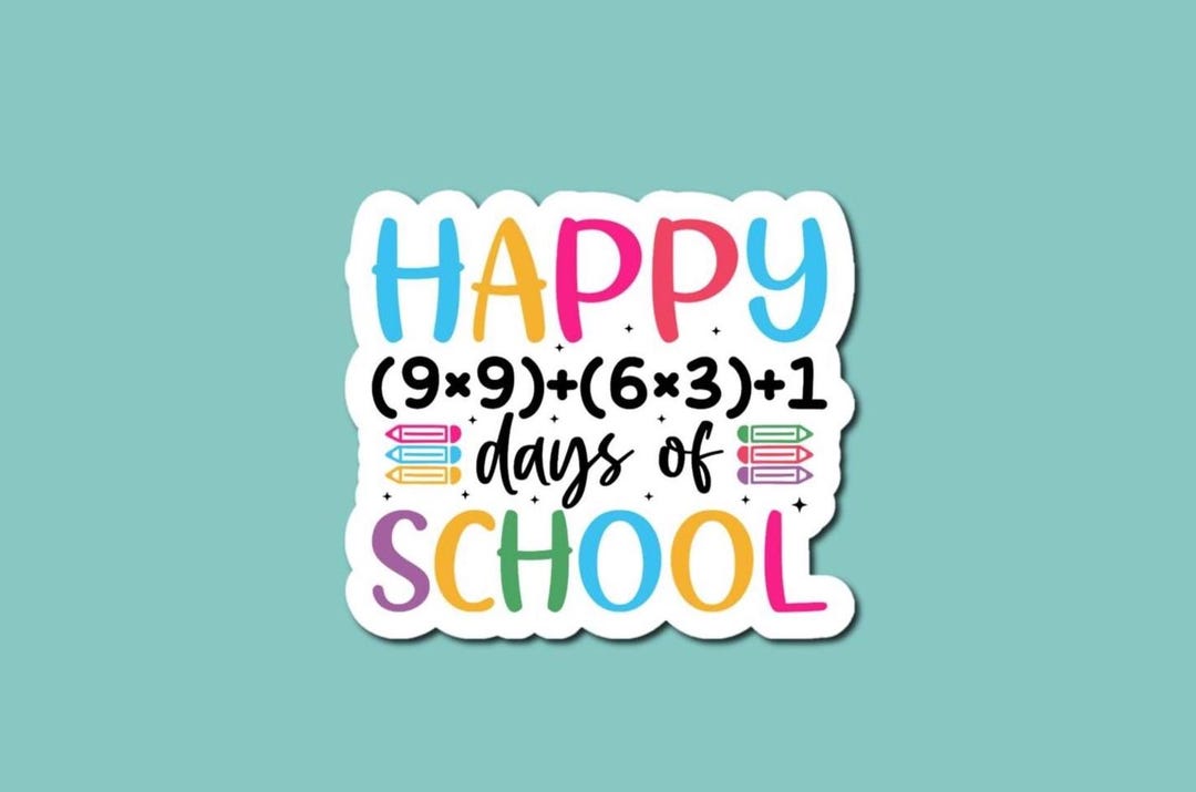 100 Days of School Sticker | Teacher Sticker | Teacher Classroom Reward ...