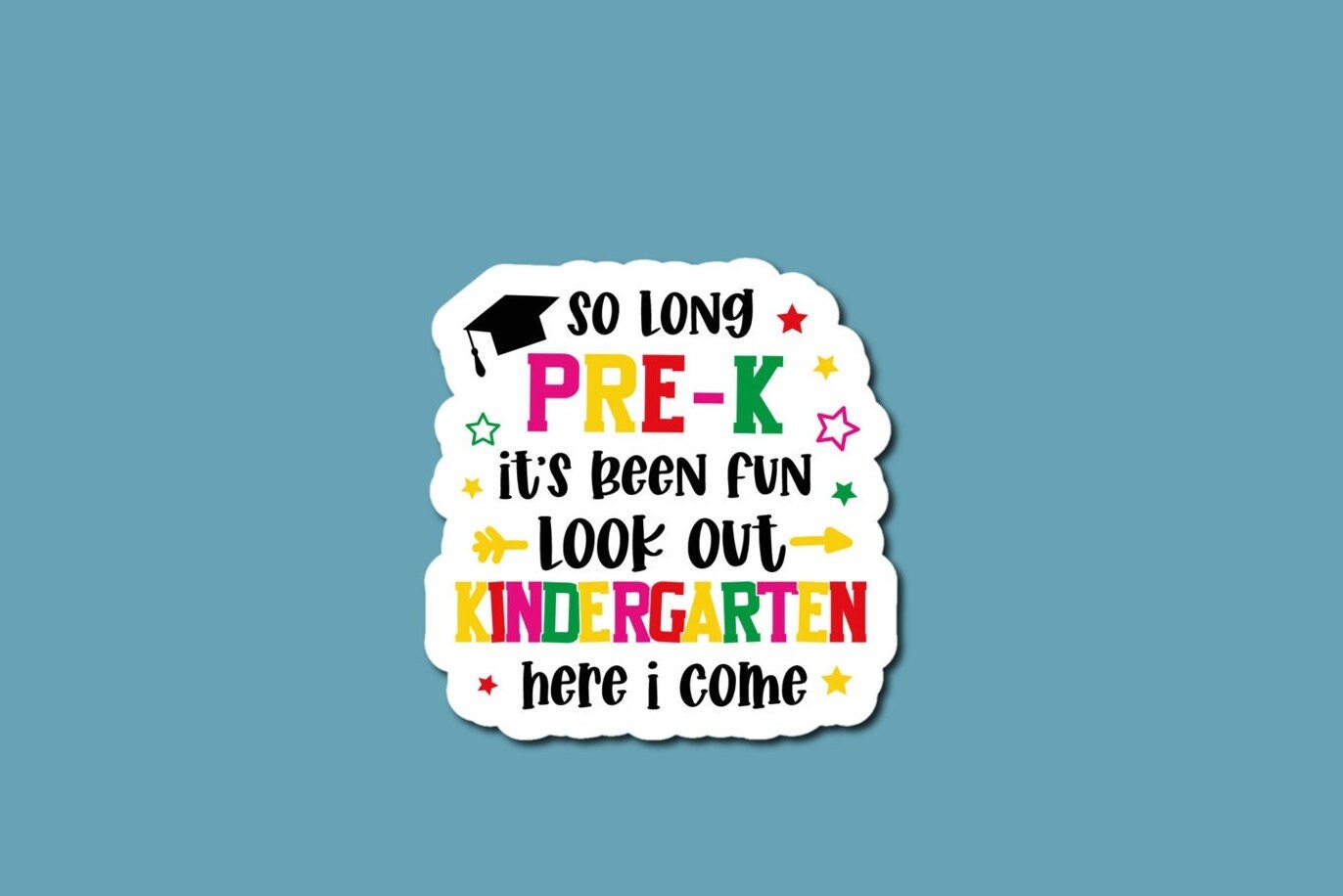 So Long Pre-k Sticker, Pre-k Sticker, Pre-k Graduation Sticker, School ...