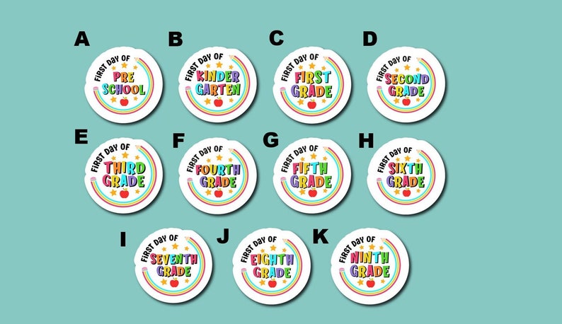 First Day of School Stickers Back to School Stickers School Stickers ...