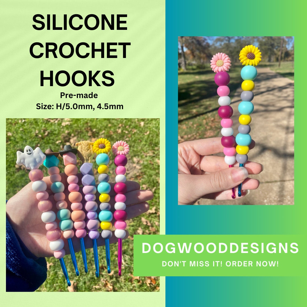 Silicone Beaded Crochet Hook Size H/5.0mm Ergonomic and - Etsy