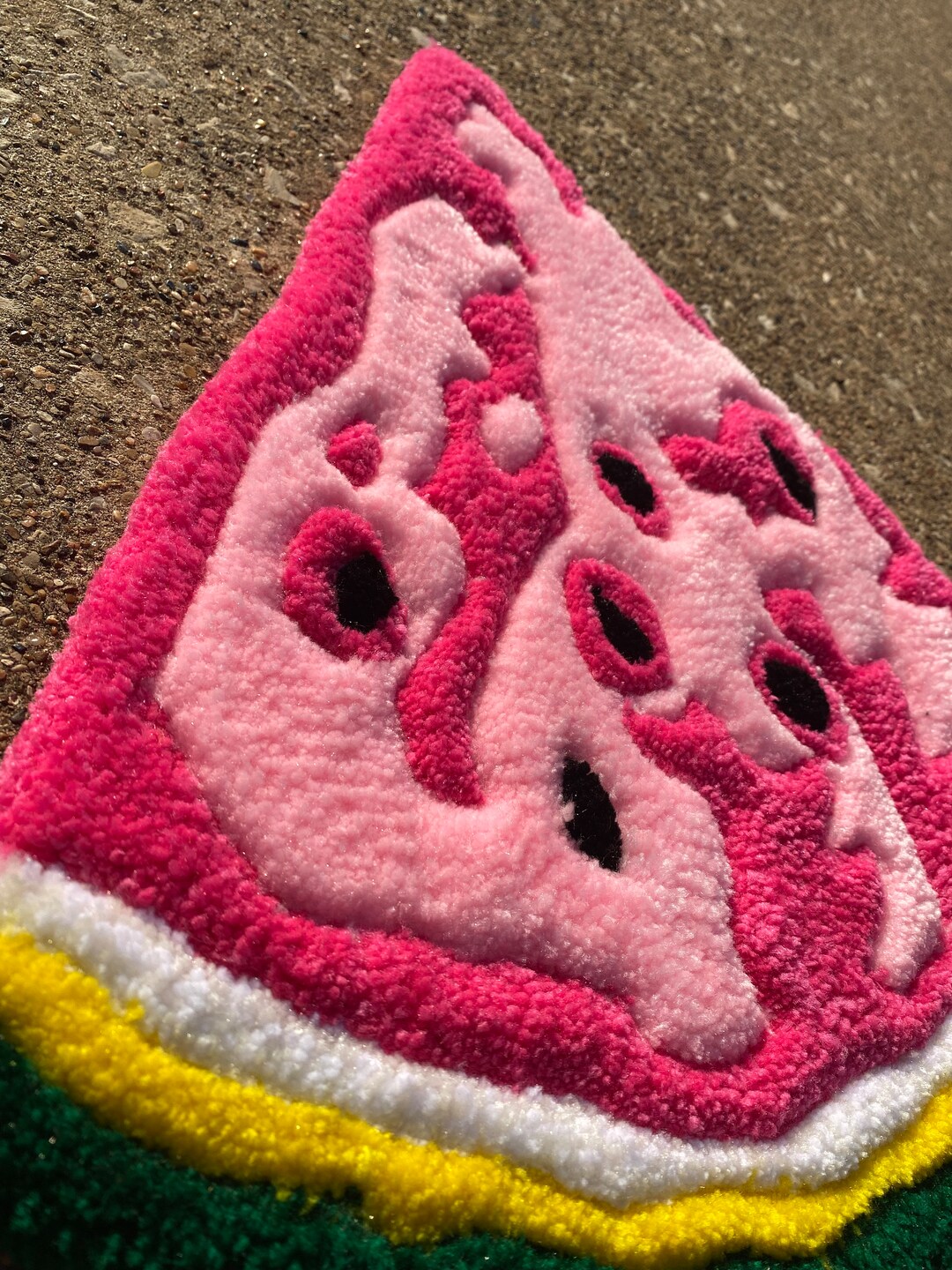 Tufted Watermelon Slice Rug Handcrafted Fruit-inspired - Etsy