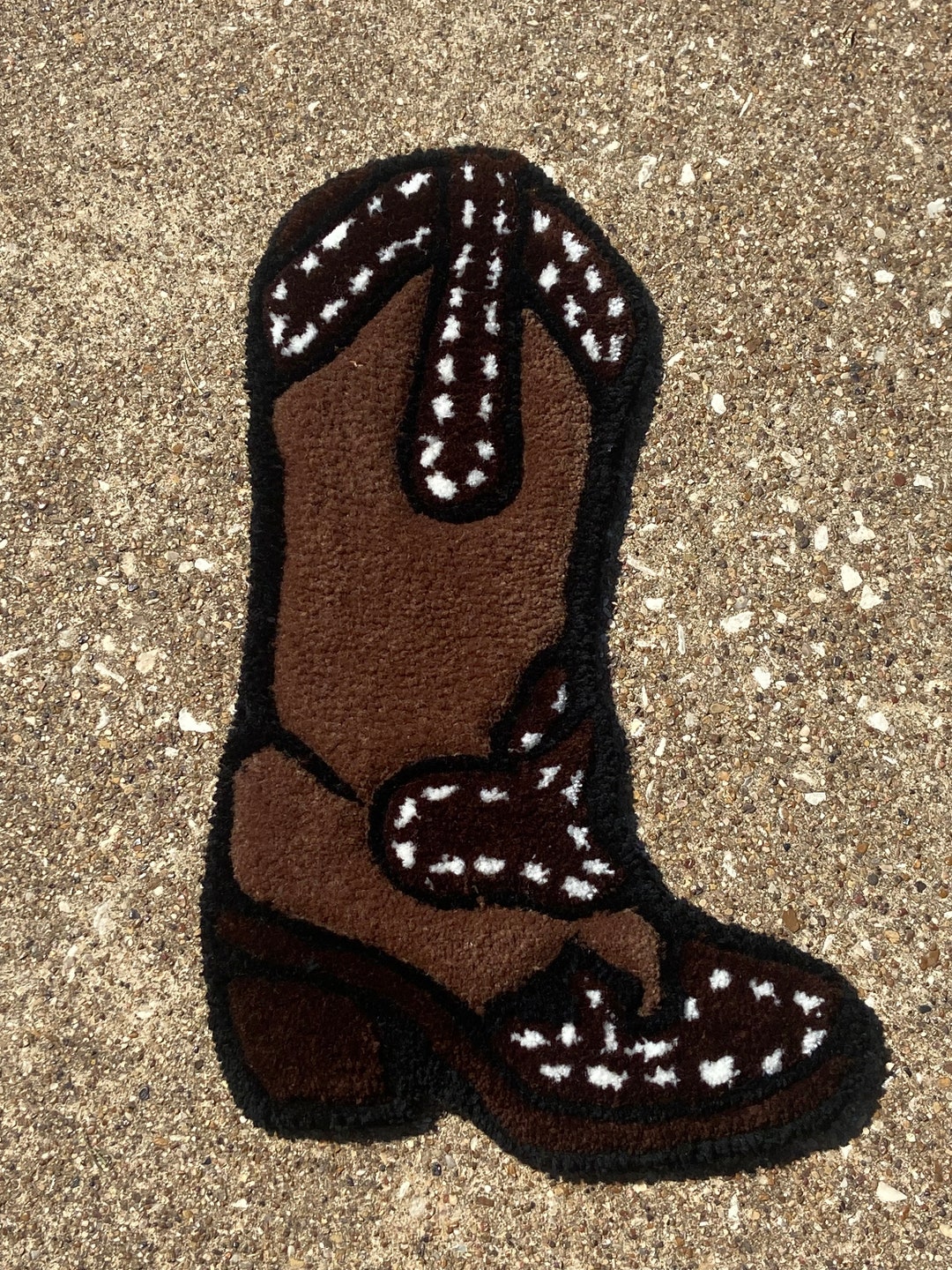 Small Tufted Cowboy/girl Boot Rug Handcrafted Western-inspired Accent ...