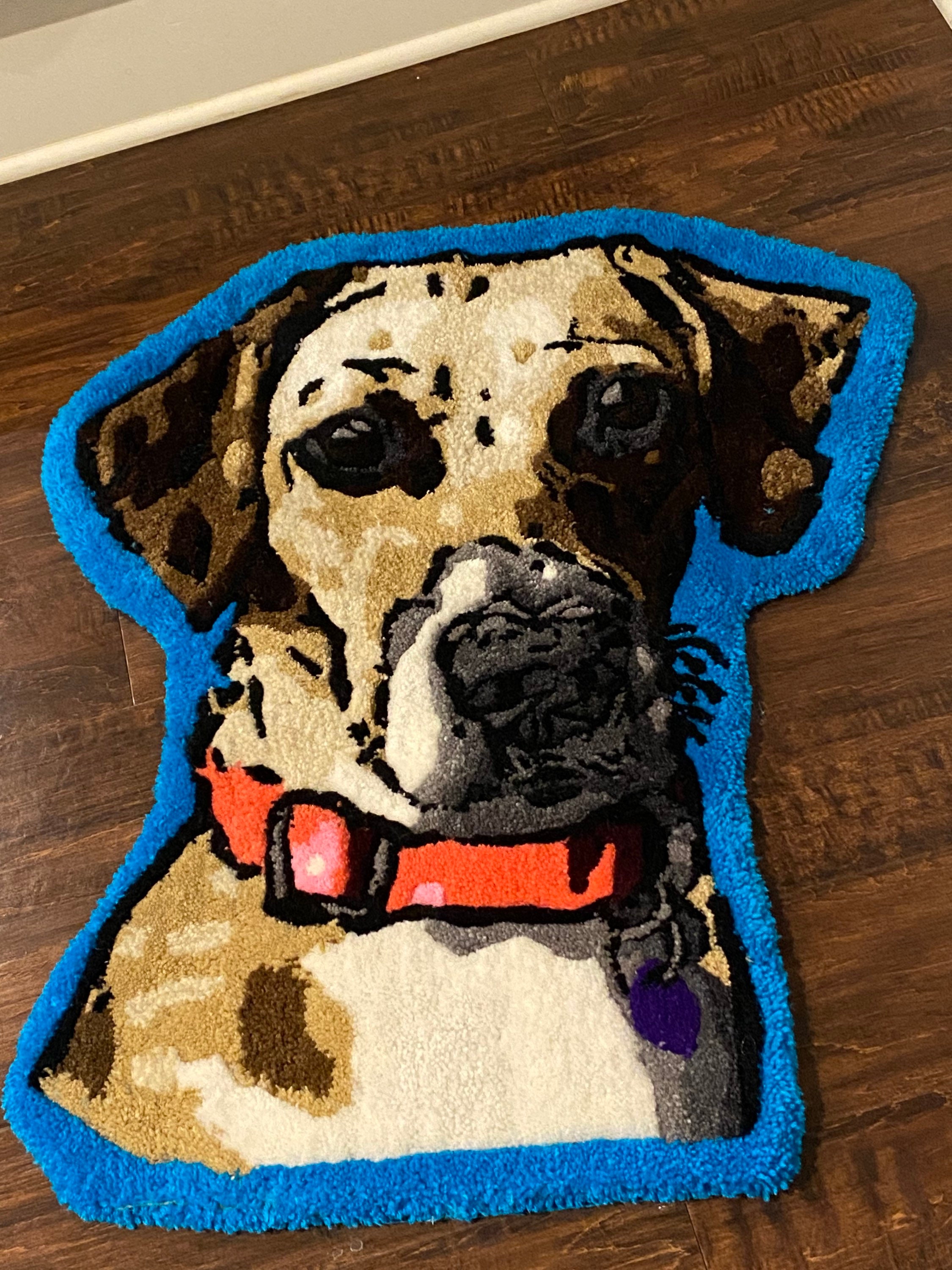 Custom Hand-tufted Pet Portrait Rug Personalized Pet Art - Etsy