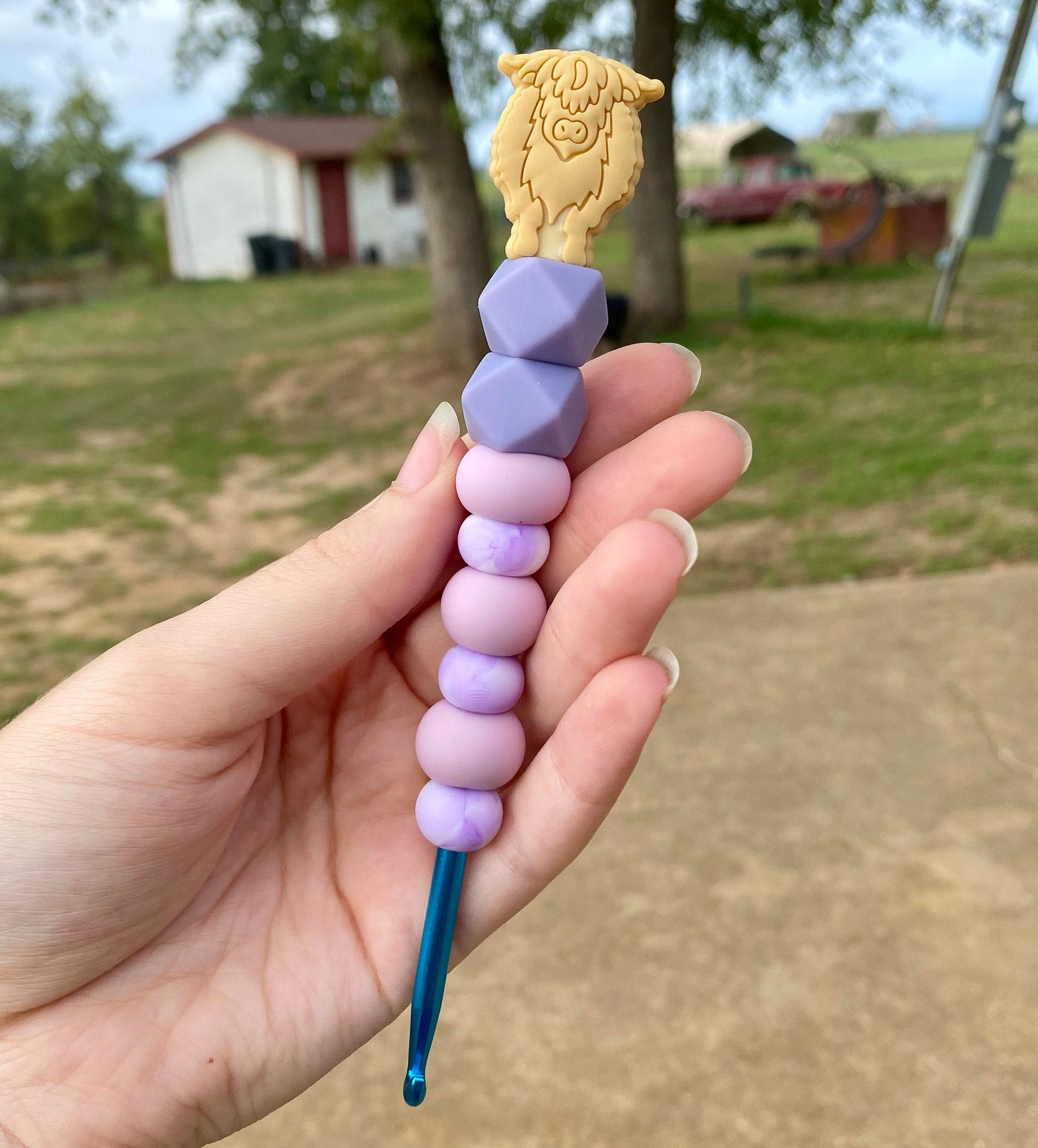 Silicone Beaded Crochet Hook Size H/5.0mm Ergonomic and - Etsy