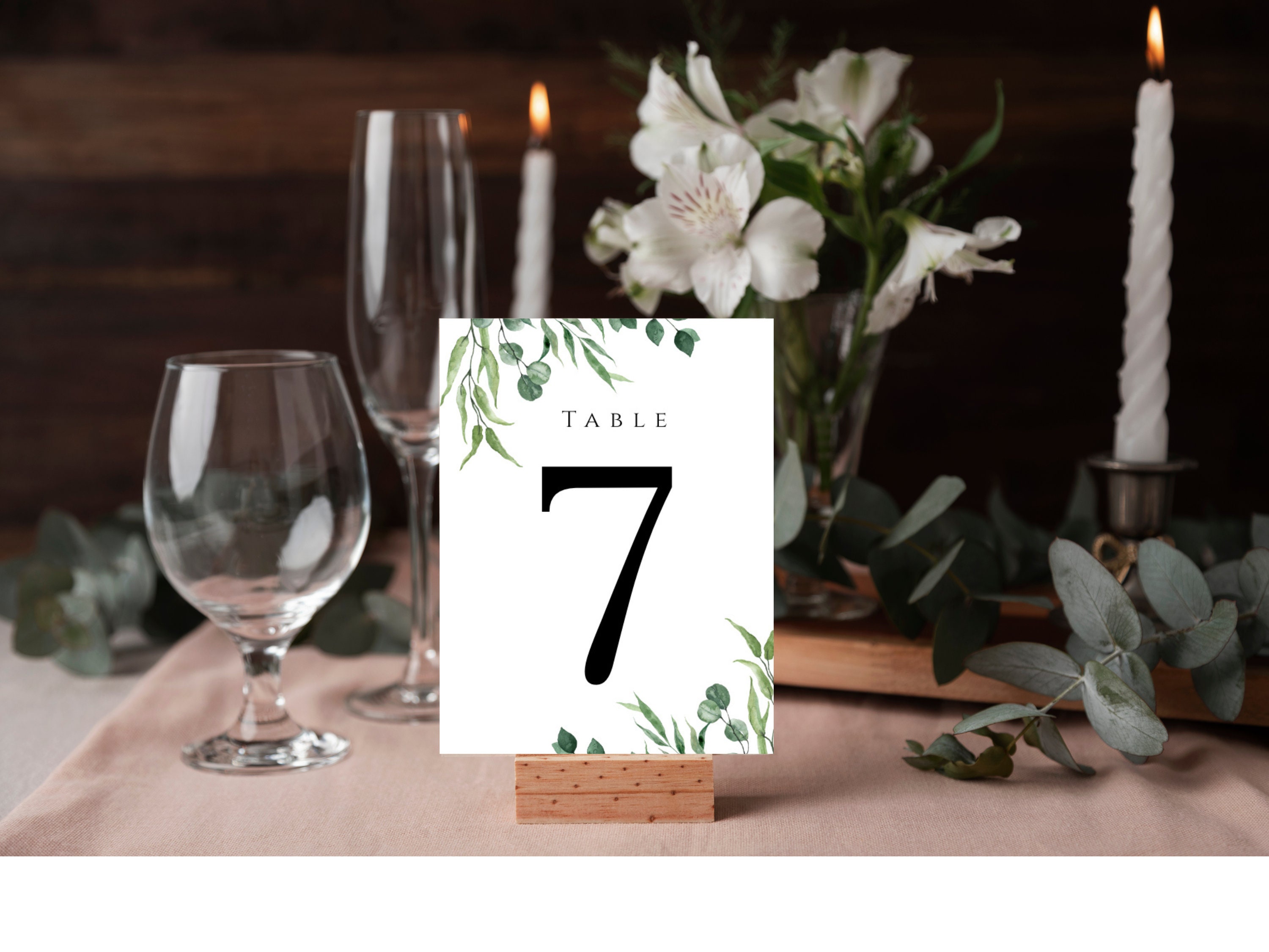 Eucalyptus Wedding Event Table Numbers Printable , Instant Download ...