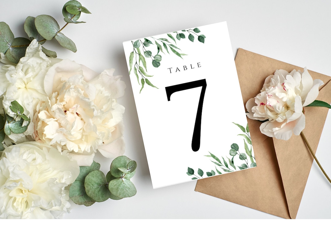 Eucalyptus Wedding Event Table Numbers Printable , Instant Download ...