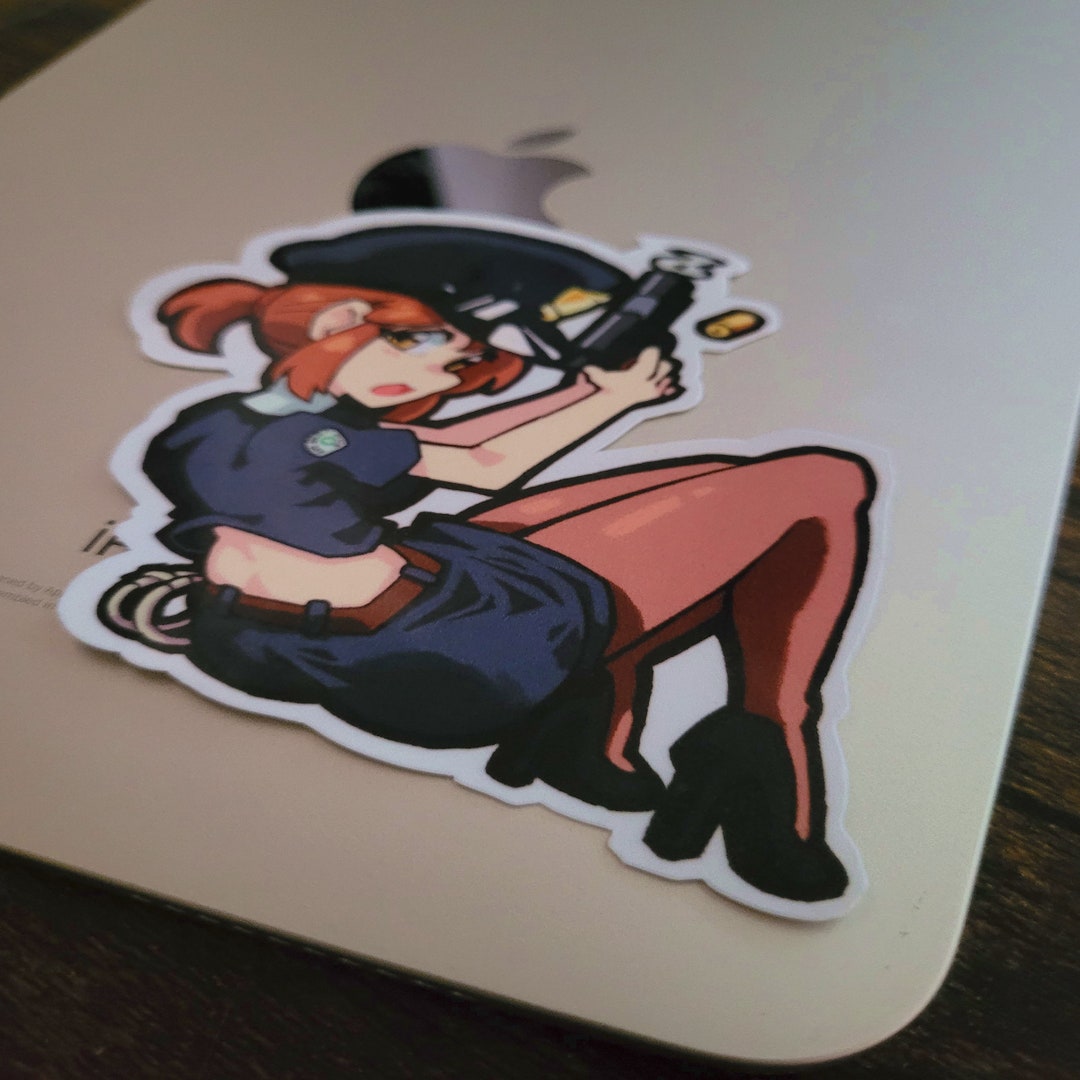 LA Police Officer Girl Original Anime Sticker - Original Waifu Series ...