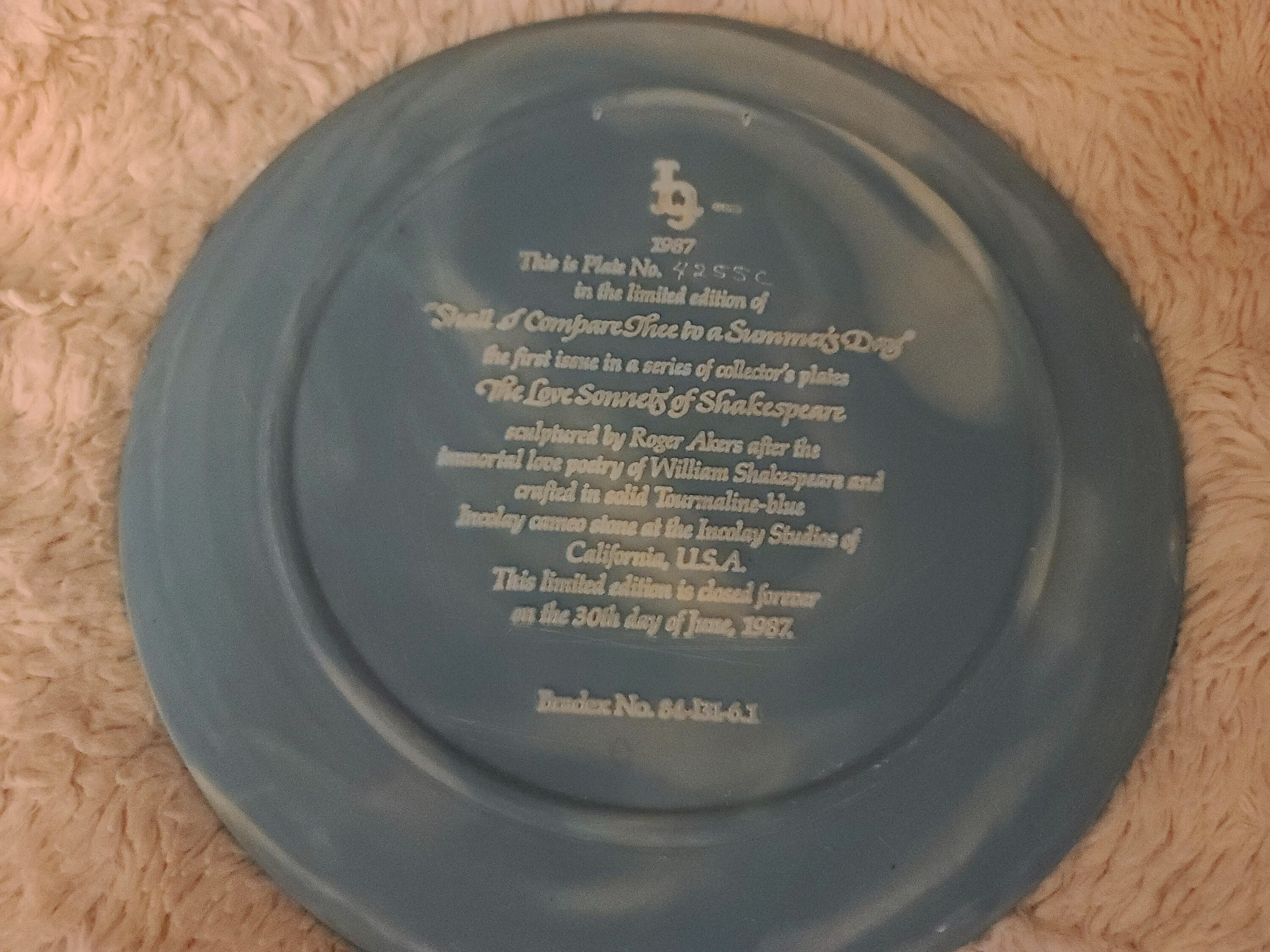 Vintage Limited Edition Incolay Studios "shall I Compare Thee to a ...