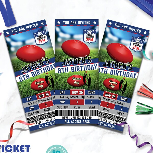 Australian Football Invitation - Etsy