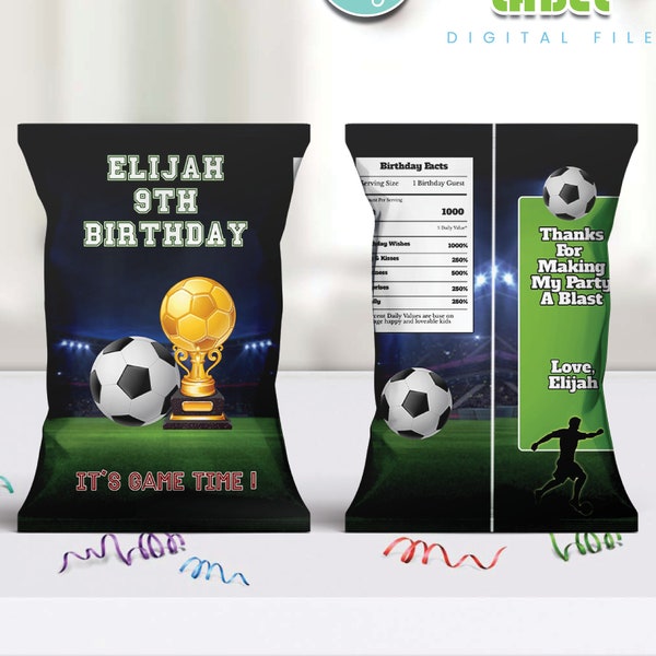 Soccer Chip Bag - Etsy