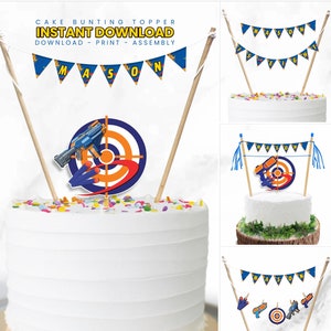 Dart Gun Cake Topper | Water Gun War Cake Topper | Dart Gun Cake ...