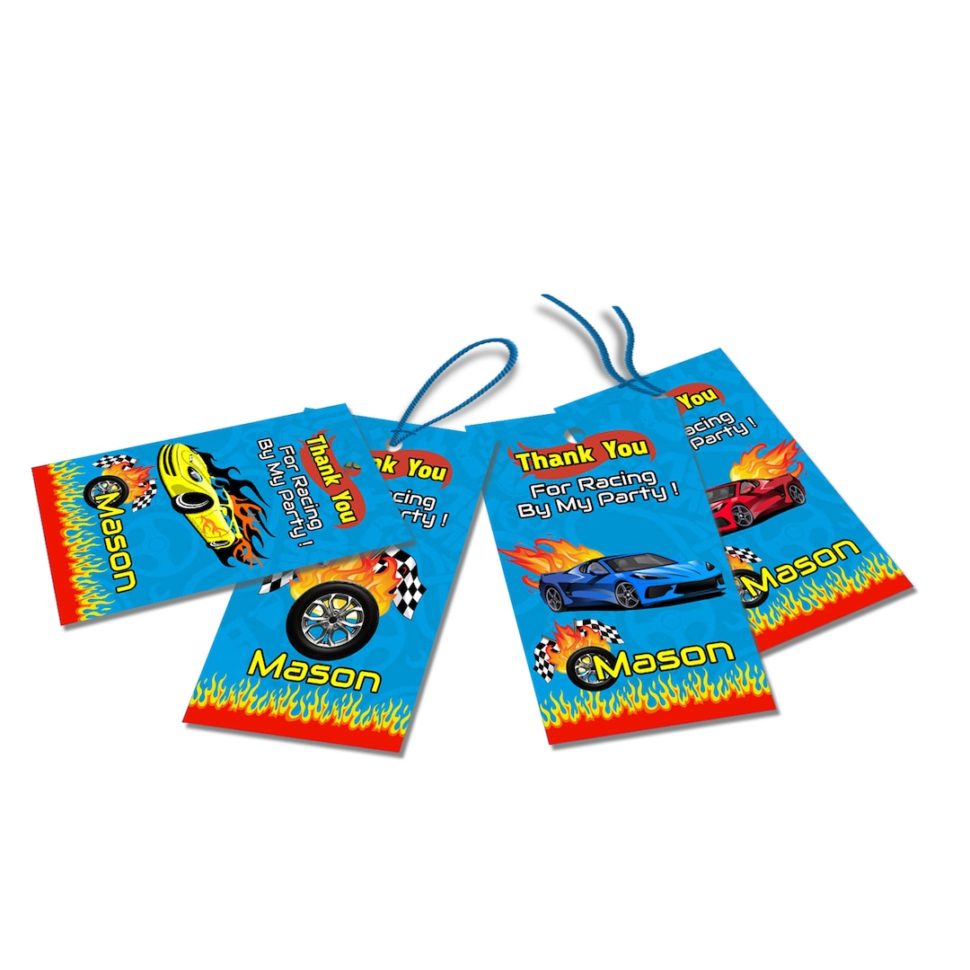 Personalized Race Car Favor Tag | Racing Car Thank You Tag | Slot ...