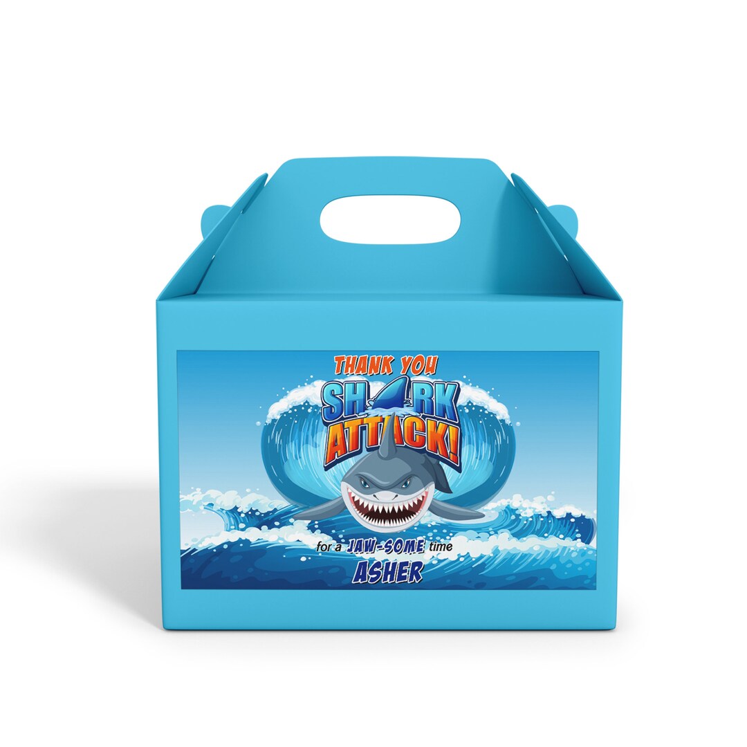 Shark Gable Box Label | Under the Sea Birthday (digital Corjl Template ...