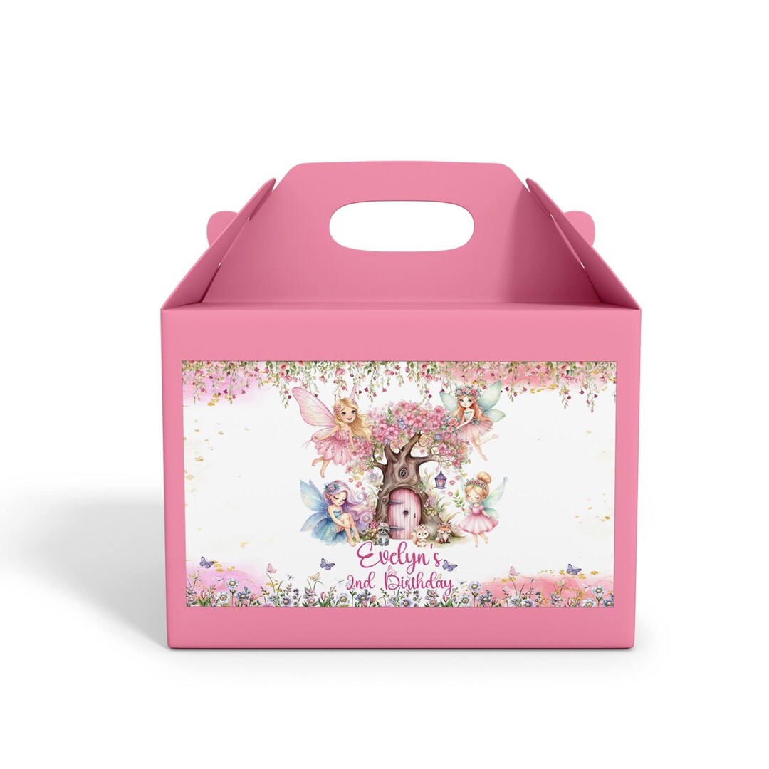Fairy Gable Box Label, Enchanted Party Favor, Editable Template ...