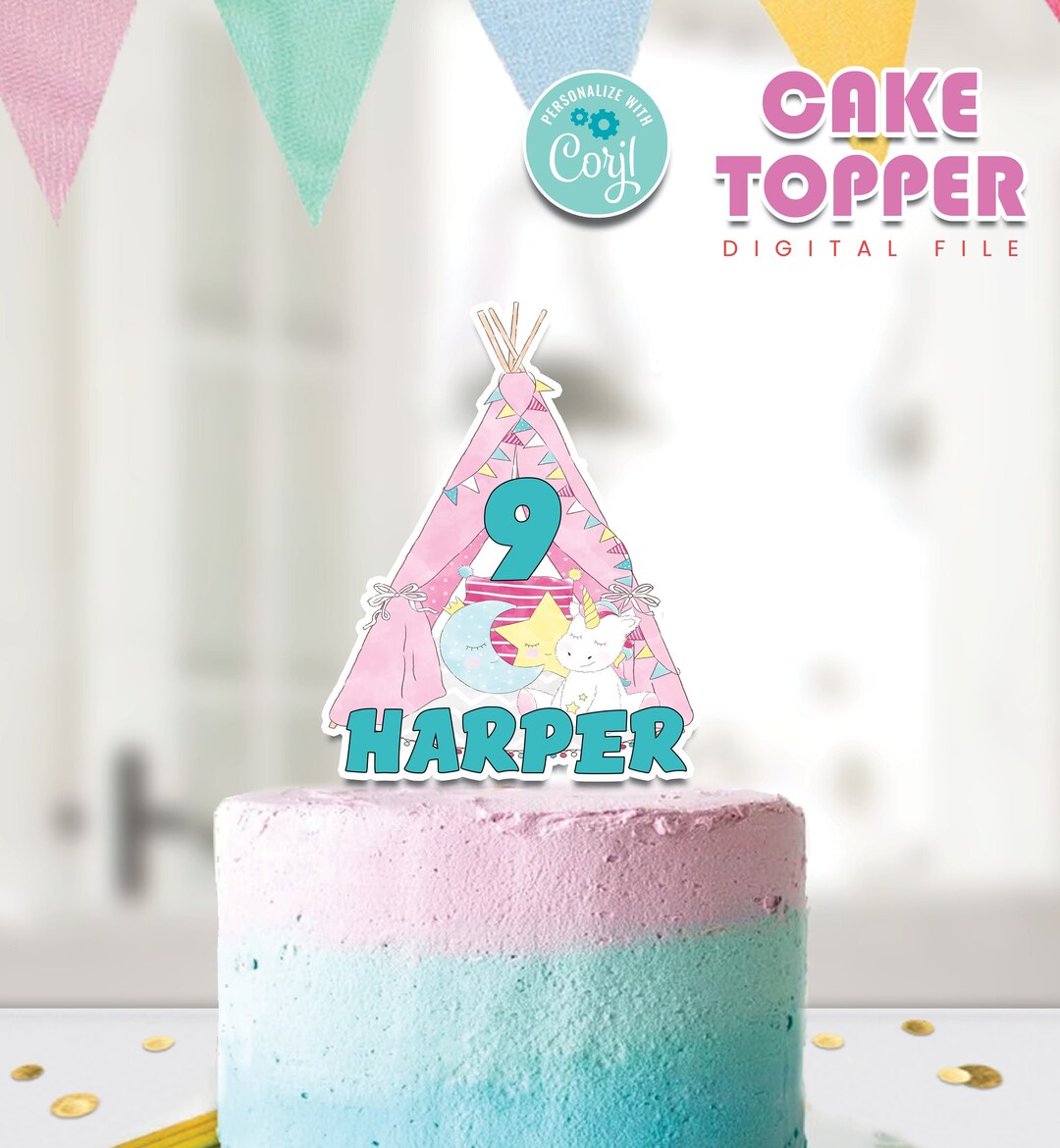 Sleepover Cake Topper Slumber Party Cake Topper Pajama - Etsy