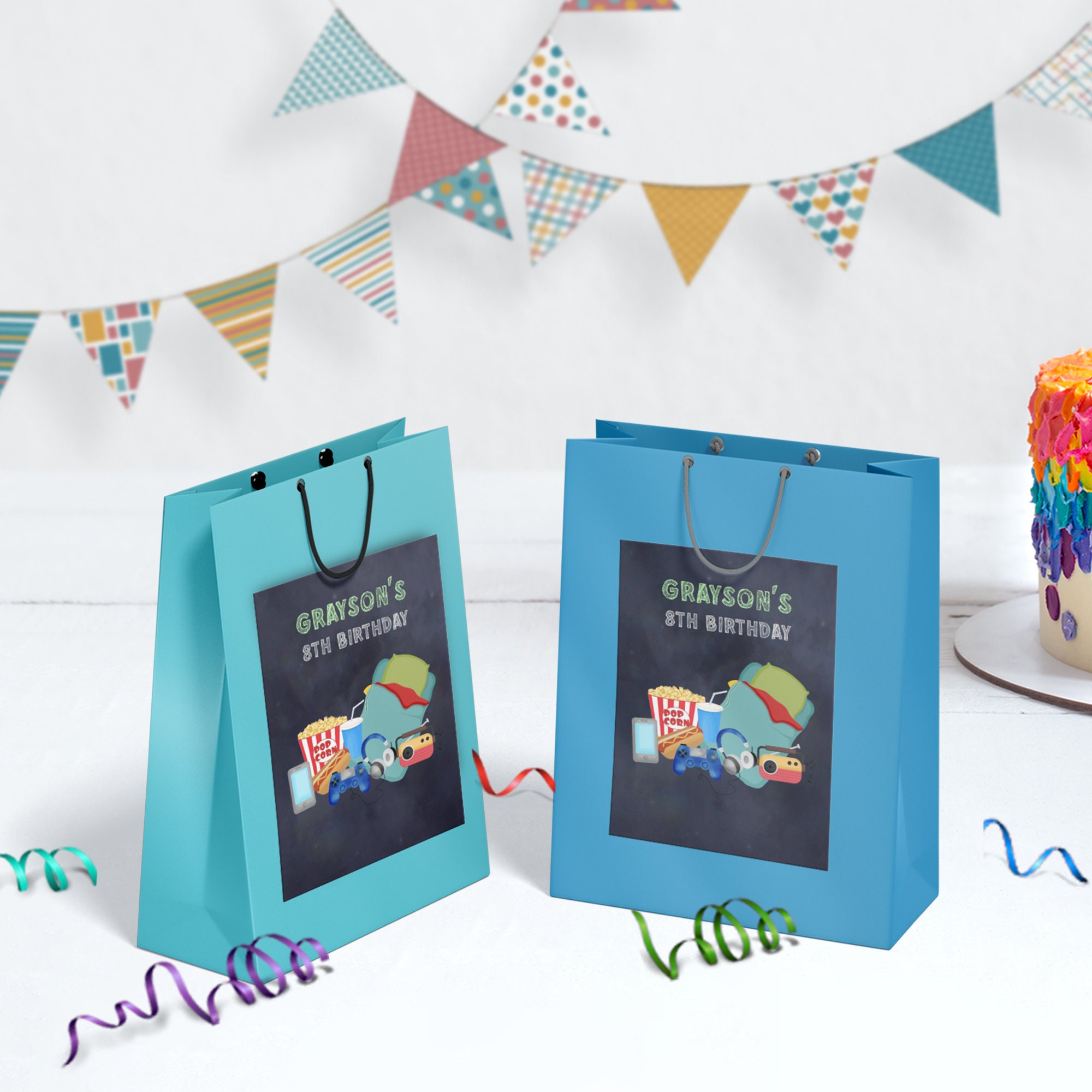 Printable Sleepover Gift Bag Label | Pajamas Party Goody Bag Label ...