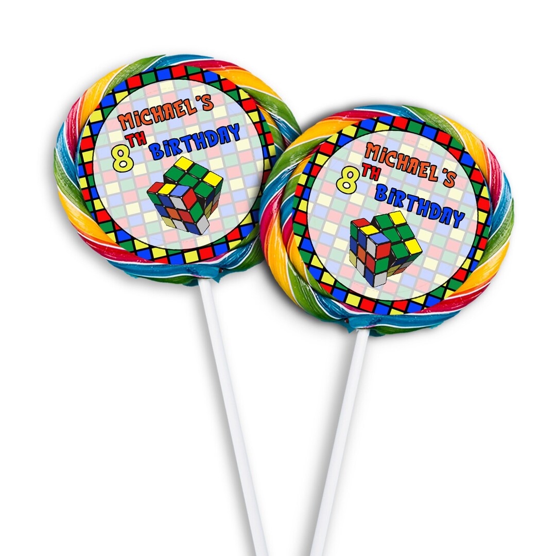 Printable Rubik Lollipop Label Rubiks Cube Themed Goody Bag Rubix ...