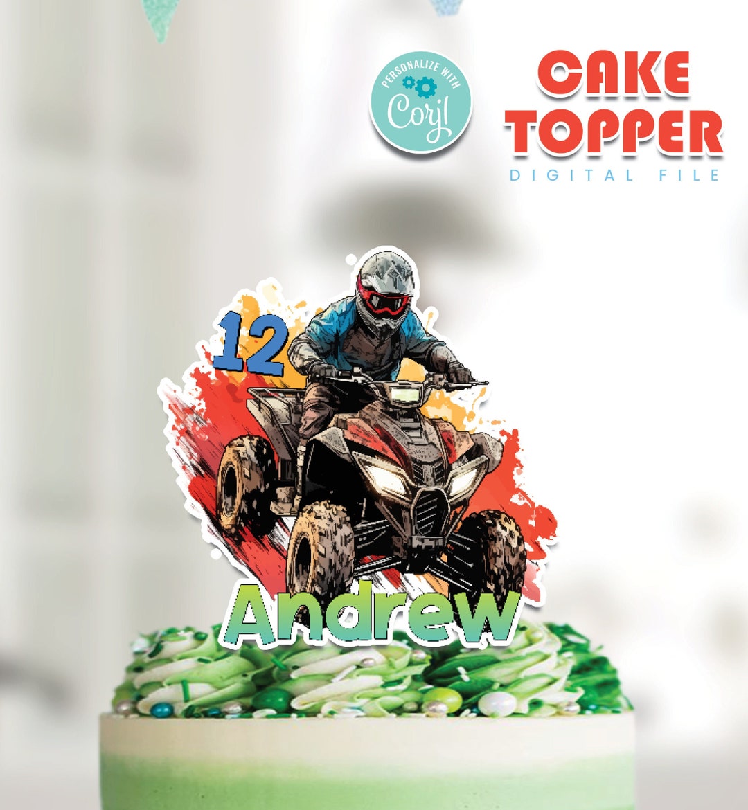 Printable Quad Bike Cake Topper 4 Wheeler Centerpieces - Etsy