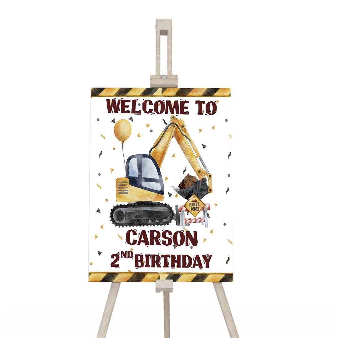 Printable Construction Welcome Sign, Little Engineer Poster Sign ...